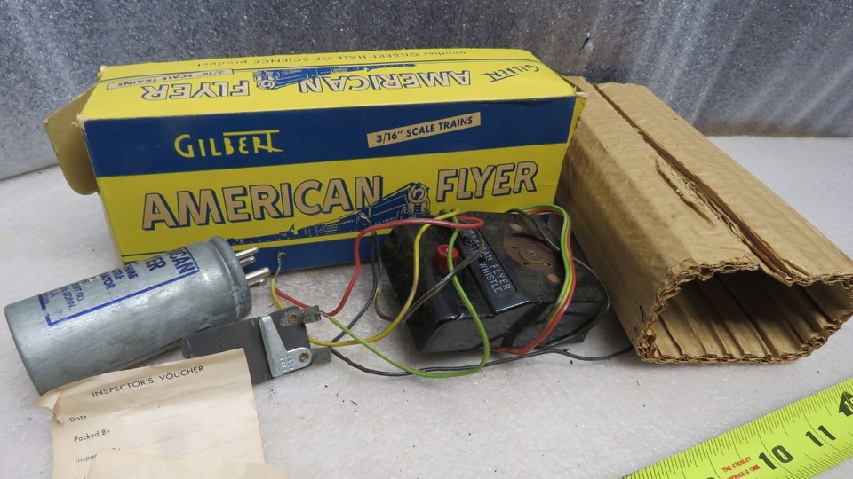 AMERICAN FLYER S AIR CHIME WHISTLE W/ BOX TRACT CONTACT INSPECT 635900 ...