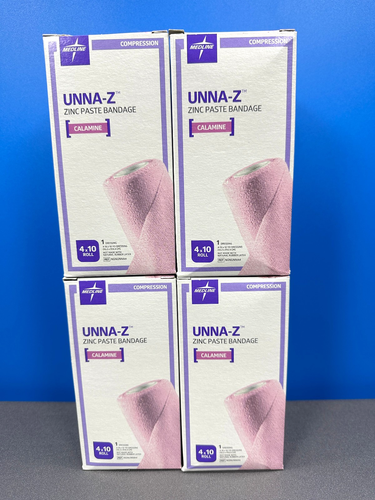 LOT OF 4 MEDLINE UNNA-Z UNNA Z ZINC PASTE BANDAGE CALAMINE 4" x 10 YD ...