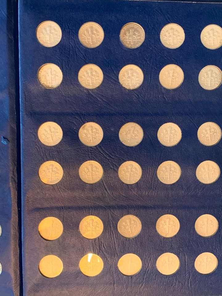 Complete Set Roosevelt 90% silver dime collection. 1946-1964 plus 1965 ...