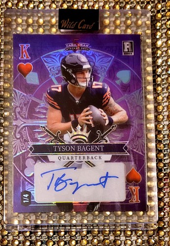 #d 1/4 2023 Wild Card Tyson Bagent Auto SSP 5-Card Draw King of Hearts ...