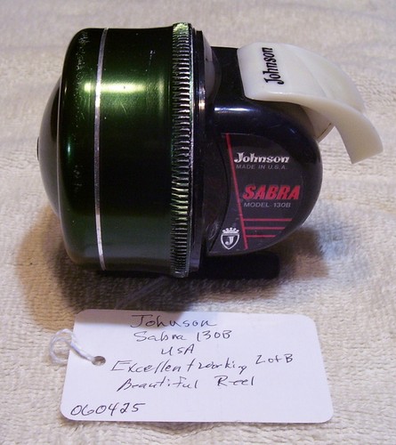 060425 BEAUTIFUL VINTAGE JOHNSON SABRA 130B REEL EXCELLENT SEE TAG LOT ...