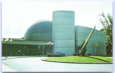 Postcard NY New York Strasenburg Planetarium Rochester Rocket Sculpture ...