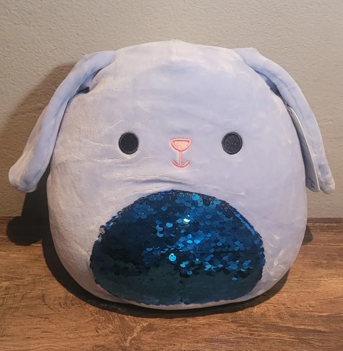 Kellytoy Squishmallow Buttons Blue Sequin Bunny Rabbit 8" Soft Plush ...