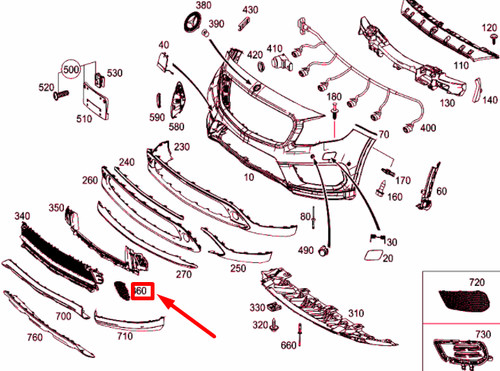 NEW MERCEDES-BENZ GLA X156 FRONT BUMPER RIGHT COVER TRIM A1568856800 18 ...