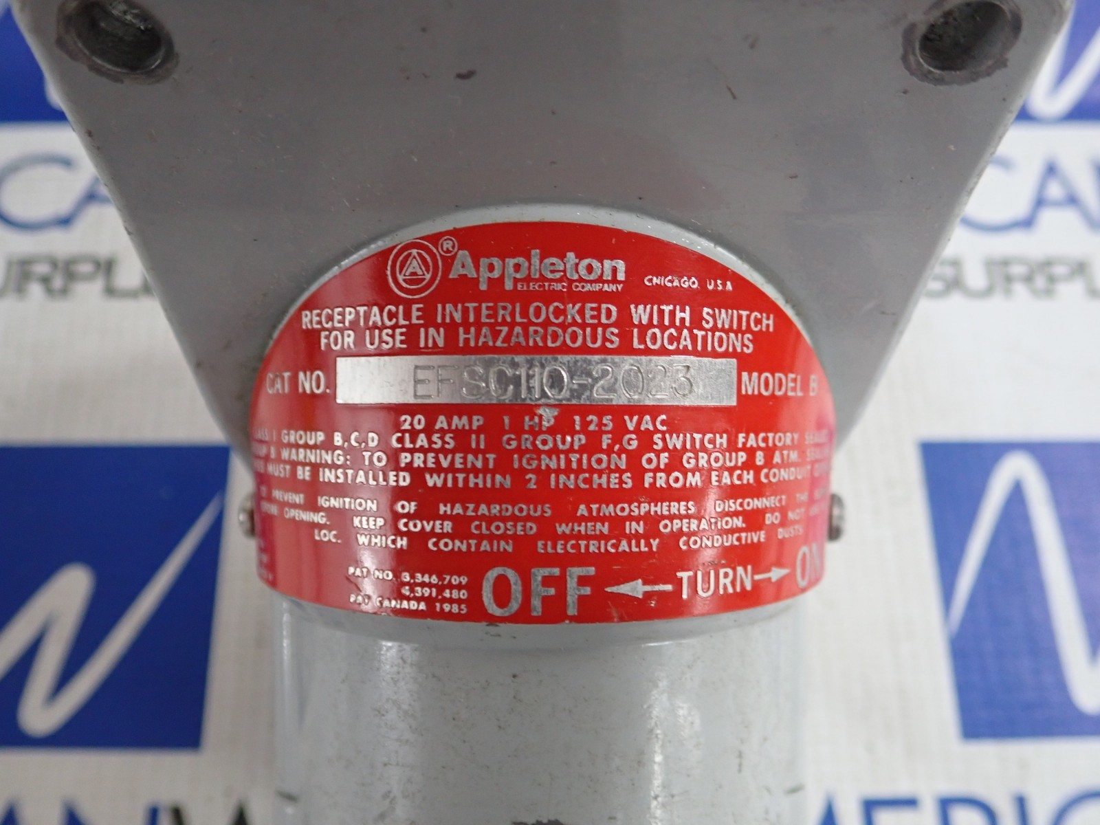 EFSC110-2023 Appleton Electric 20 amp 1 HP 125VAC Hazardous Location ...