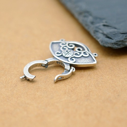 1PC S925 Sterling Silver Hinged Bail Pendant Connector Necklace ...