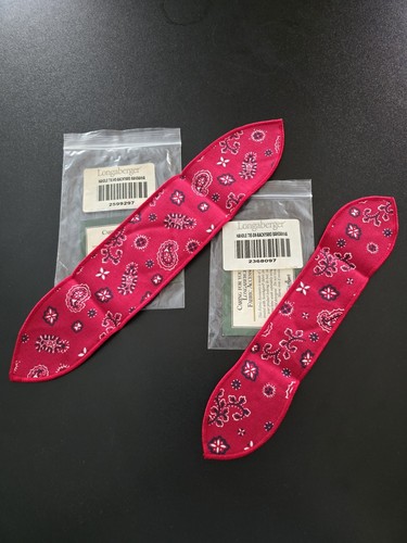 LONGABERGER Red Bandanna Handle Ties - Small And Medium - New | eBay