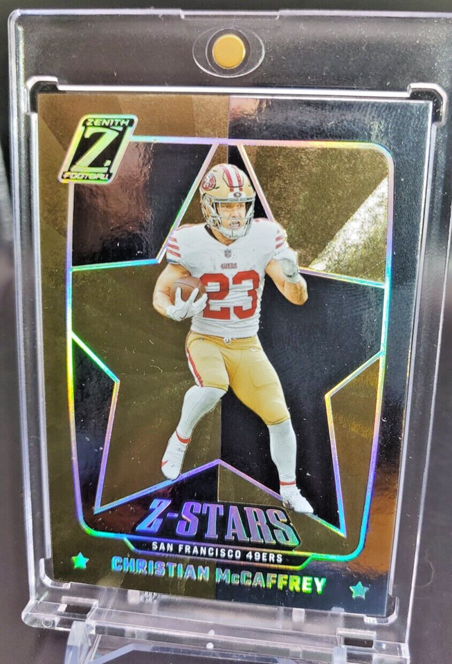 Christian McCaffrey GOLD RAINBOW REFRACTOR INSERT WITH CASE SAN ...