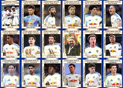 Leeds United Championship Winners 2024-25 Football Trading Cards Please ...