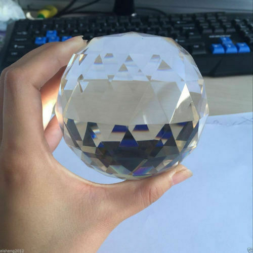100MM Crystal Sphere Faceted Gazing Ball Prisms Suncatcher Home Decor ...