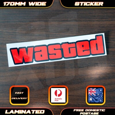 Wasted Grand Theft Auto GTA Style Parody Sticker Decal Bumper Funny Car ...