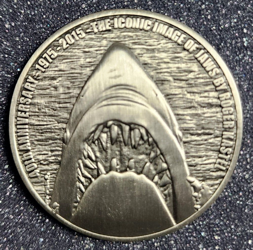 Jaws 40 years of fear rare Limited Edition Metal Coin Official Movie ...