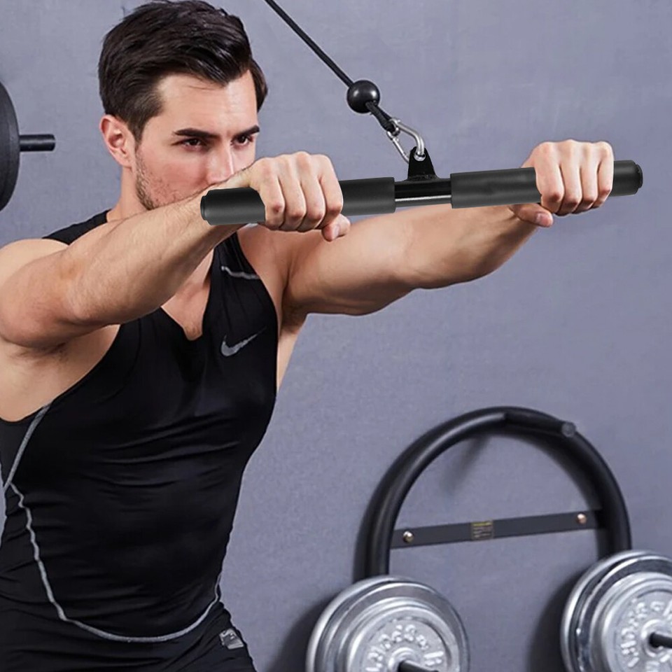 Muscle Pulling Bar LAT Pull Down Straight Rotating Bar Gym Trainer ...