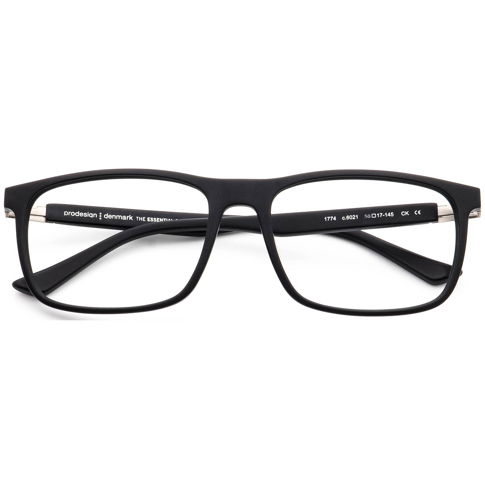 Prodesign Denmark Eyeglasses 1774 c.6021 Oversized Matte Black Square ...