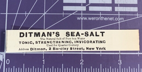 1900 VICTORIAN PRINT AD DITMAN'S SEA-SALT TONIC STRENGTHENING ...