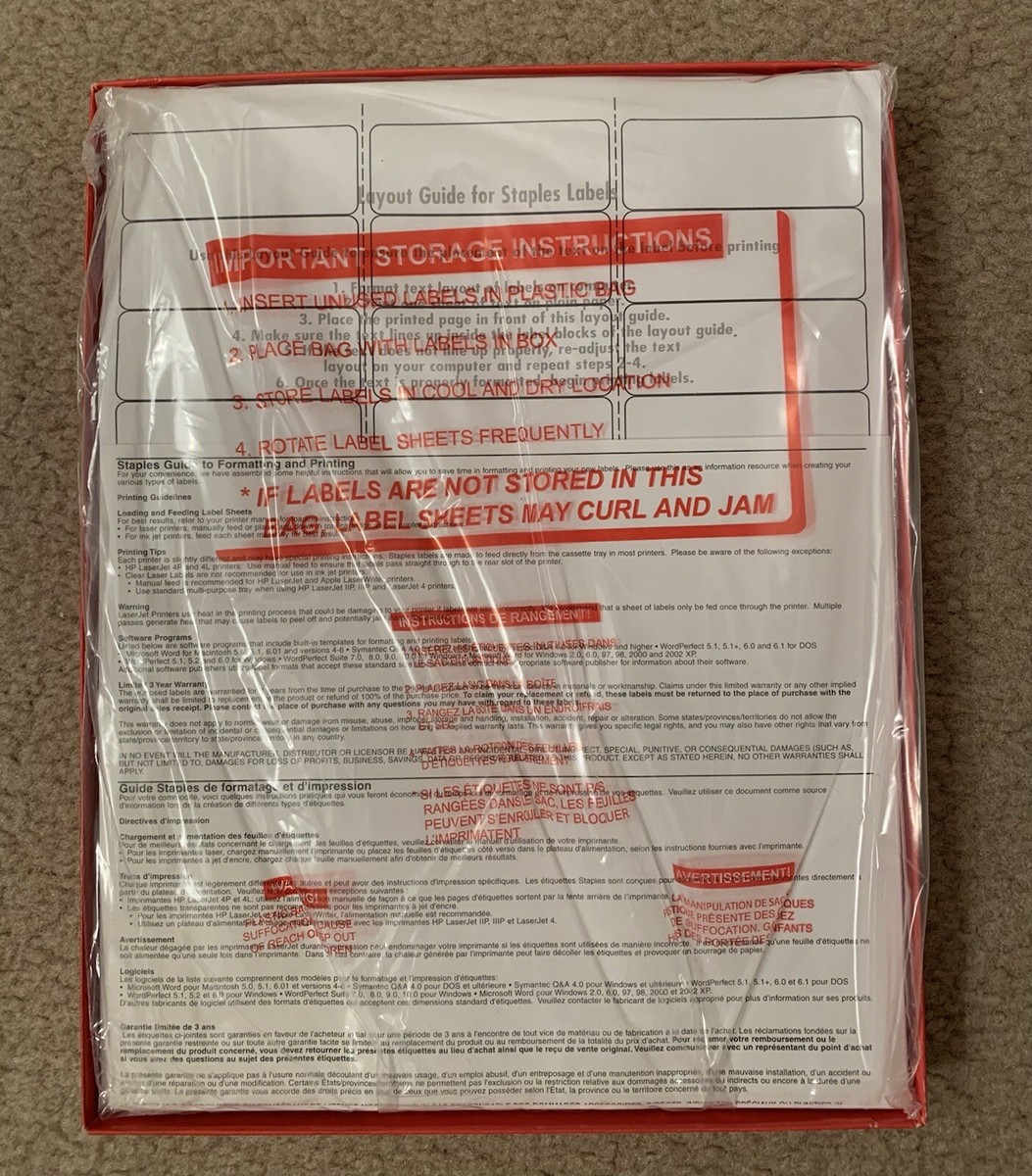 Staples Printable Labels Staples Better Print & Apply Label Plastic