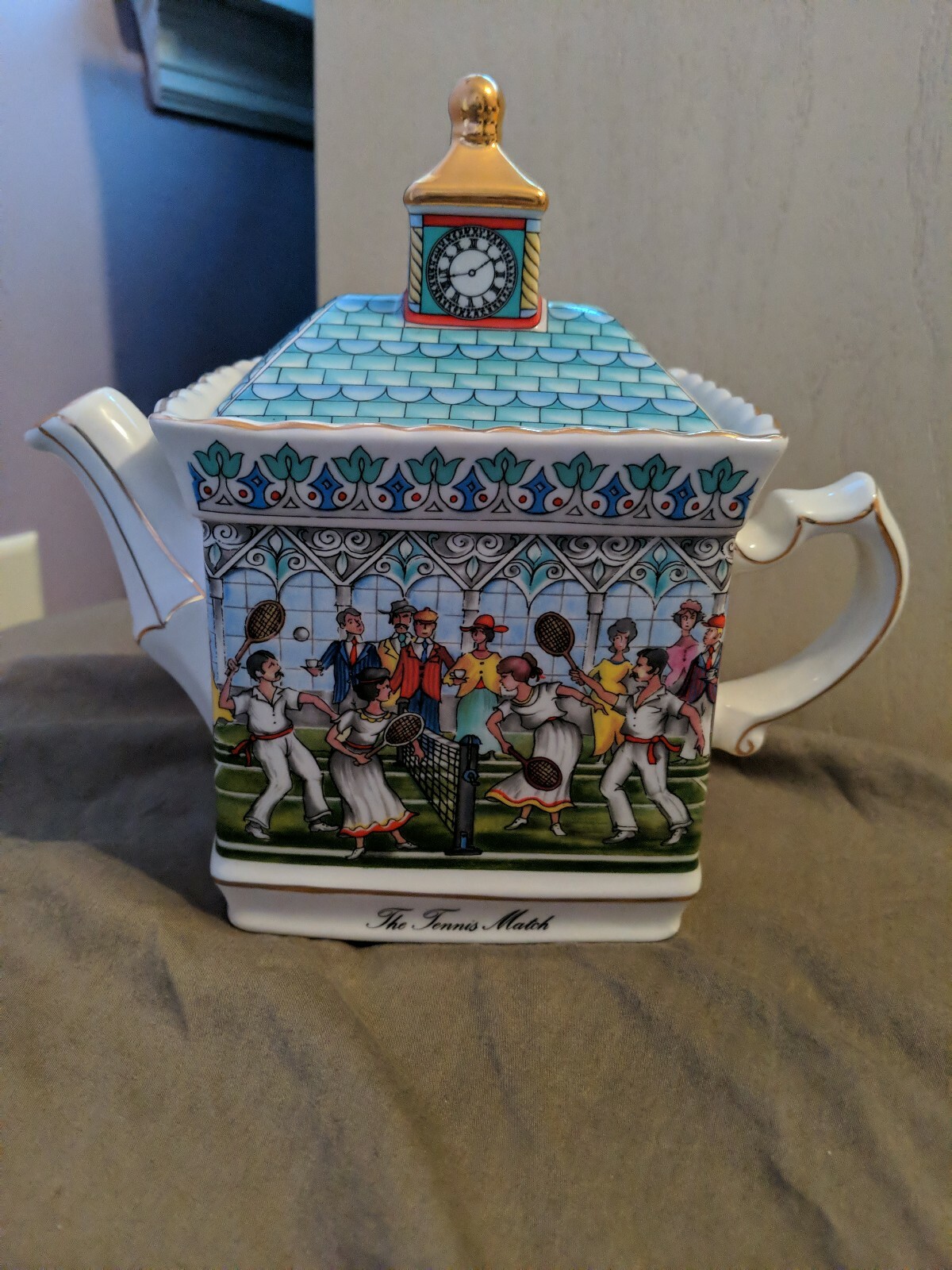 SADLER TEAPOT THE TENNIS MATCH made in England 7in X 8 in X4Rare4504 ...