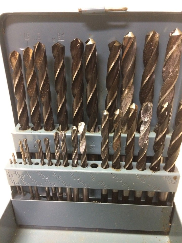 Austria made Drill Bit Set w/metal box 1/16" to 1/2" (26 bits) | eBay