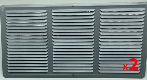 Bushfire BAL Grey Metal Wall/Eave Vents w Mesh 400x200mm Twin Pack ...