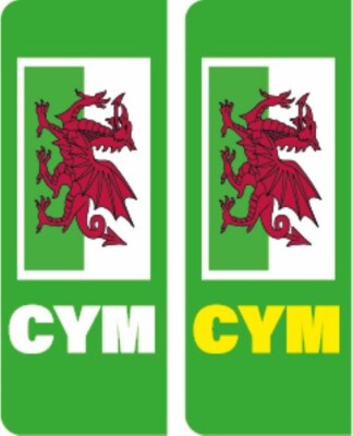 WALES GREEN EV NUMBER PLATE STICKER WALES FLAG CAR VAN TRUCK ...