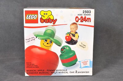 VTG 2000 LEGO Baby 2503 Musical Apple Baby Toy 2 Pieces SEALED Retired ...