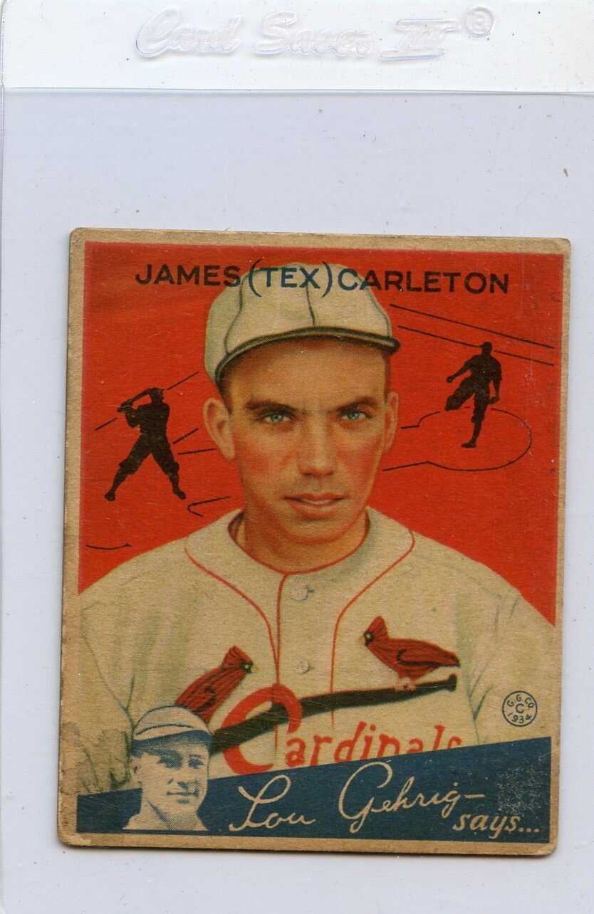 1934 Goudey Tex Carleton St. Louis Cardinals #48 💥💥🎆 No Creases | eBay