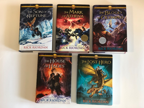 The HEROES OF OLYMPUS complete series 1-5 set Rick Riordan 1 2 3 4 5 HB ...