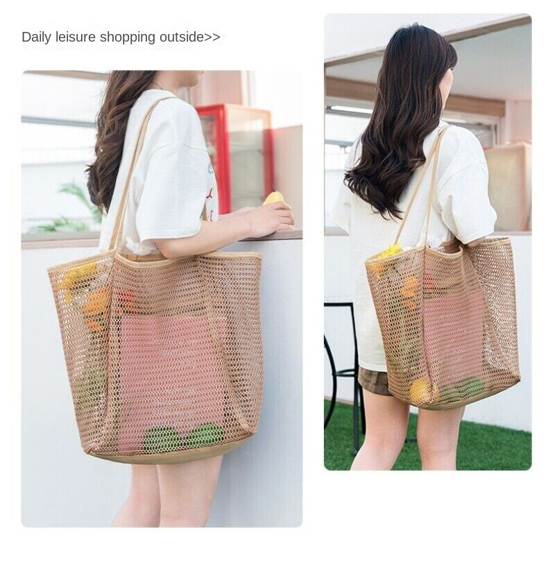 Beach Bag Handbag Beach Net Bag Toiletries Swimming Clothes Storage Bag ...