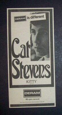 Cat Stevens Kitty (New Masters Label) 1967 Small Poster Type Ad, Promo ...