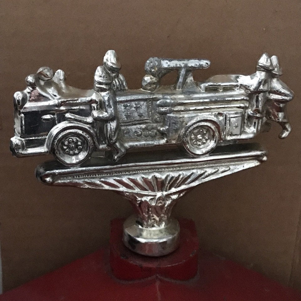 vintage Metal Fire Engine Truck Topper Police Call Box Finial Gamewell ...