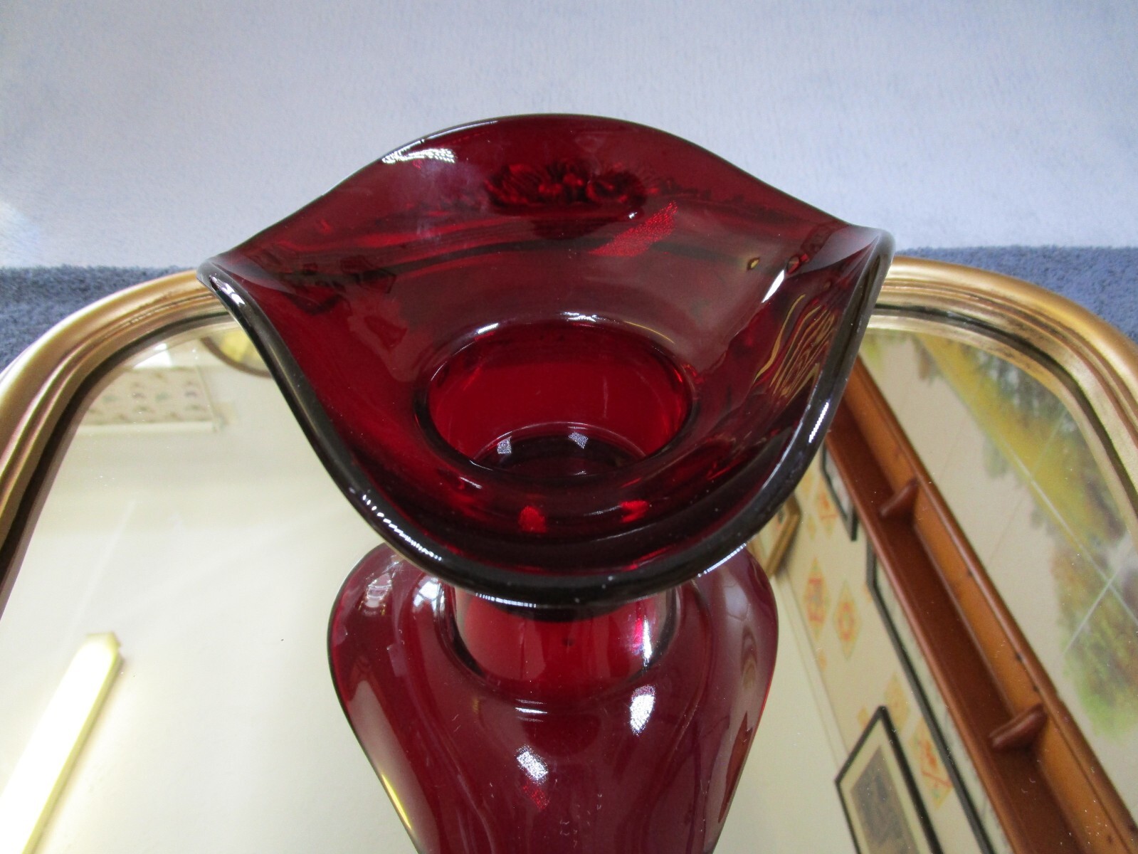 Lovely Quality Vintage Sowerby Ruby Red Glass Posy Vase Rose Bowl | eBay