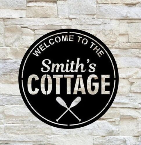 Personalized Cottage Name Sign, Metal sign, Cottage home decor, Outdoor ...