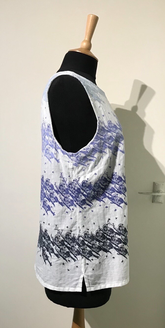 WHITE STUFF Blue Bird Embroidery Summer Tank Top Ladi… - Gem