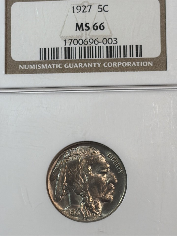 1927 P Buffalo Indian Head Nickel MS66 NGC MS 66 Razor Sharp Strike Old ...