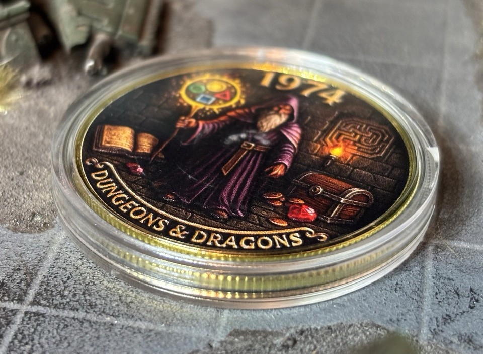 Dungeons and Dragons 50th Anniversary Gold Tone Collectible Coin 1974 ...