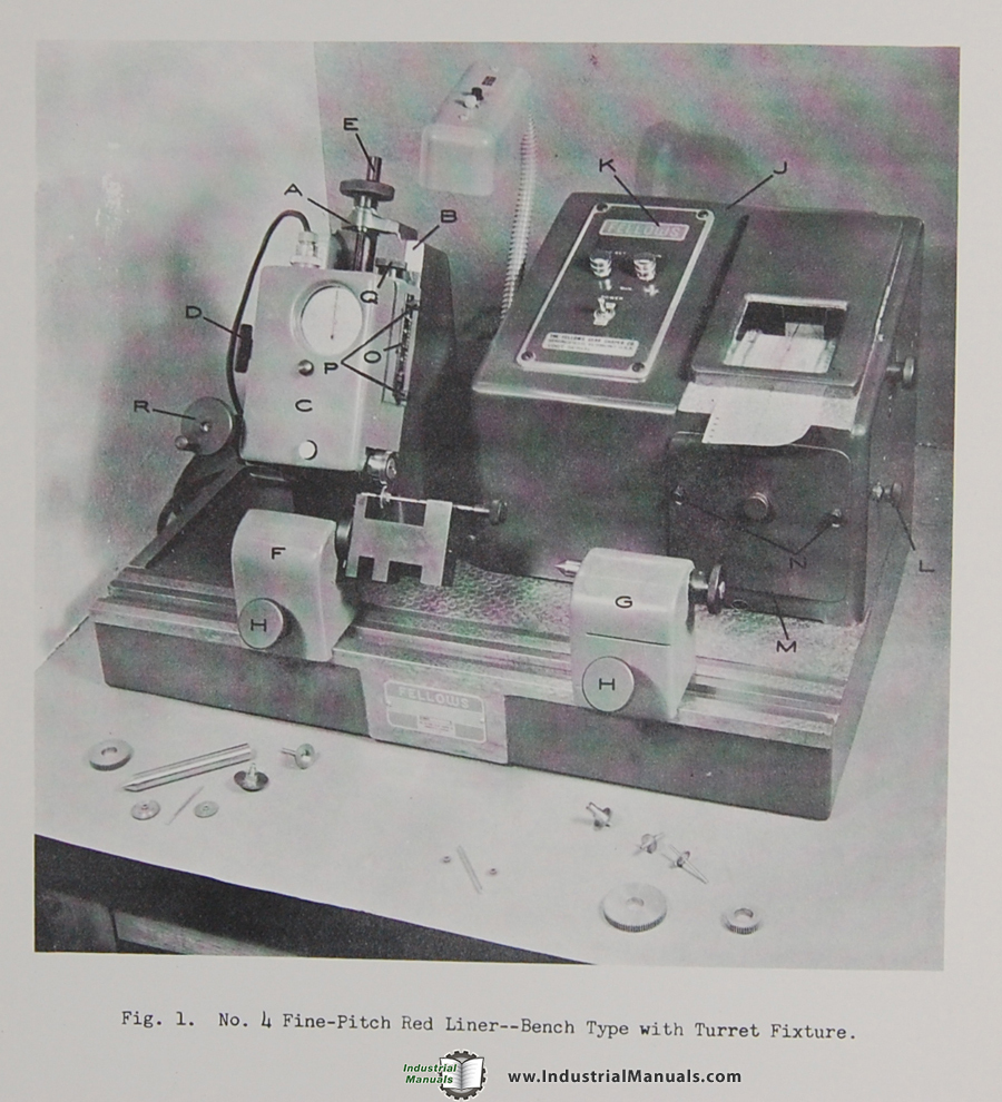 Fellows Operators Instruction No 4 Fine Pitch Red Liner Machine Manual ...