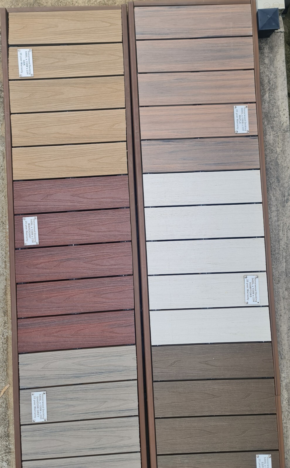 Composite Deck Samples 137mm x22 Colours Sample decking Eco Modwood Trex Style | eBay