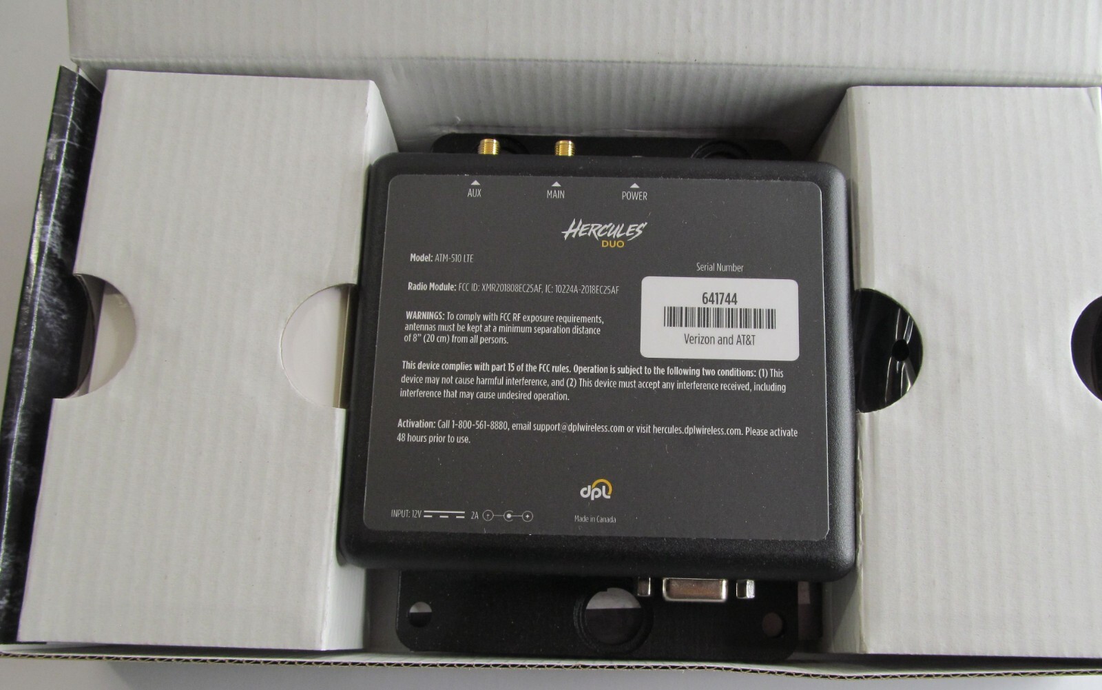 DPL HERCULES DUO ATM-510 4G LTE DUAL CARRIER/ ETHERNET MODEM FOR ...