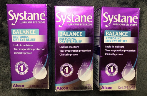 New Lot Of 3 Boxes Systane Balance Restoring Dry Eye Drops 3x10 ml 10/ ...