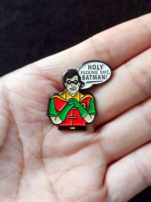 Robin Holy F*cking Sh*t Batman 1.25" Enamel Pin Metal Badge Brooch | eBay