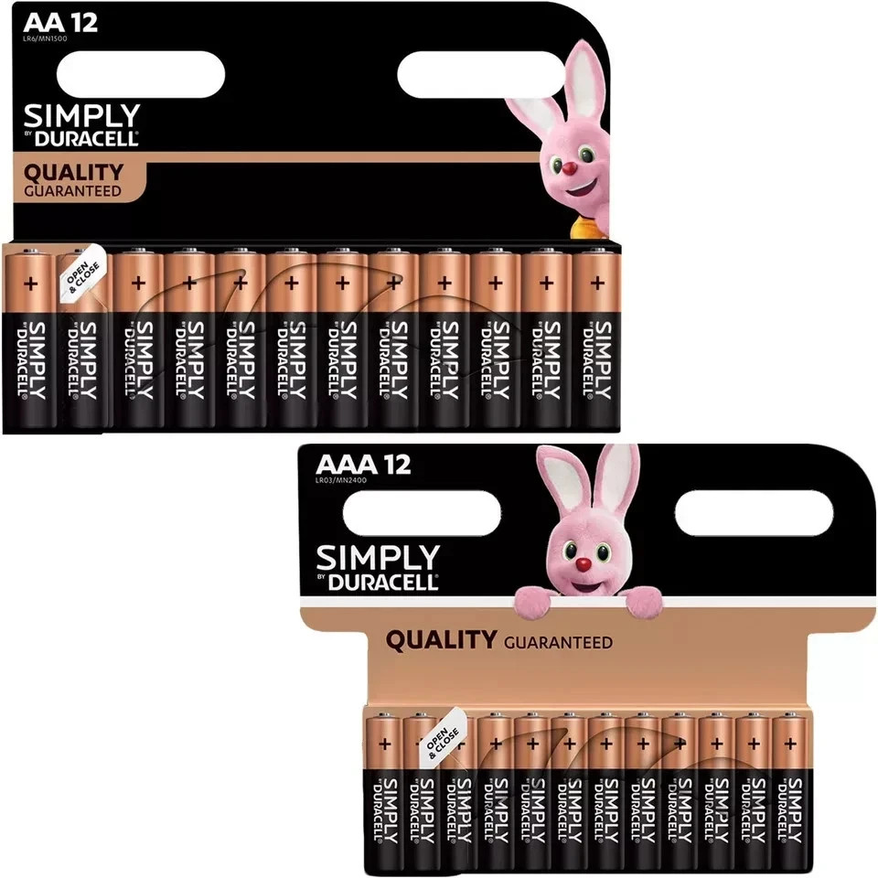 Duracell Simply AA AAA Batteries Alkaline LR06 LR03 Long Lasting Far ...