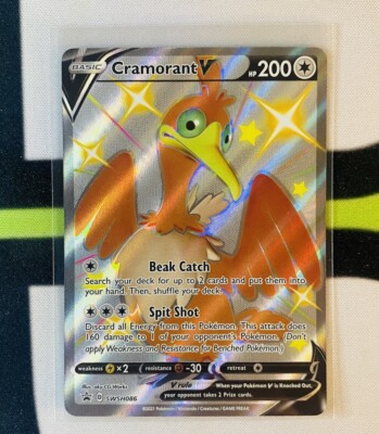 Cramorant V SWSH086 Full Art Shiny Holo Ultra Rare Pokemon Black Star ...
