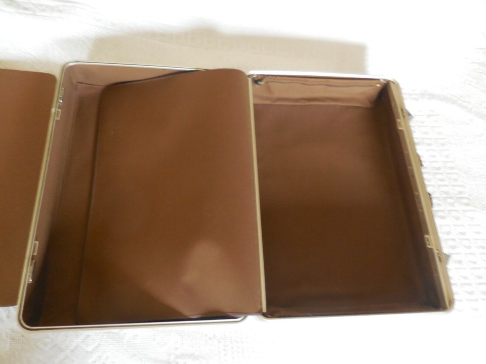 Vintage Zero Halliburton Gold Aluminum Suitcase Luggage Camera Gun Case ...