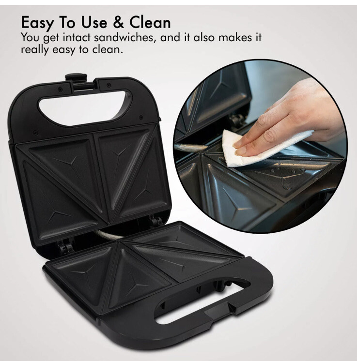 Geepas Toastie Maker 2 Slice Sandwich Toaster Machine Non-Stick Easy ...