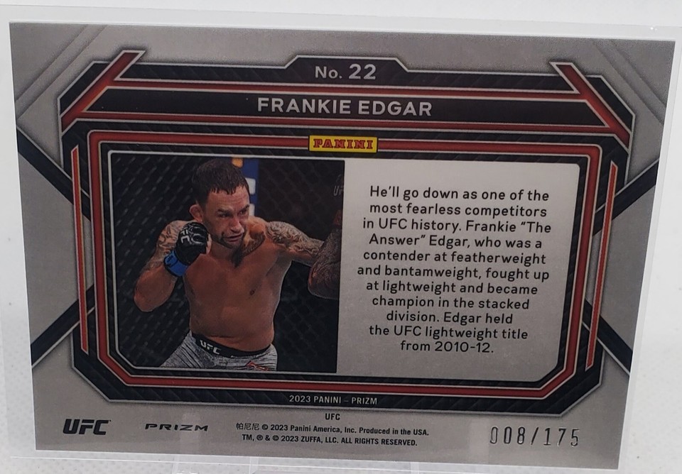 Frankie Edgar 2023 Panini Prizm UFC Blue Prizm #008/175 No.22 | eBay