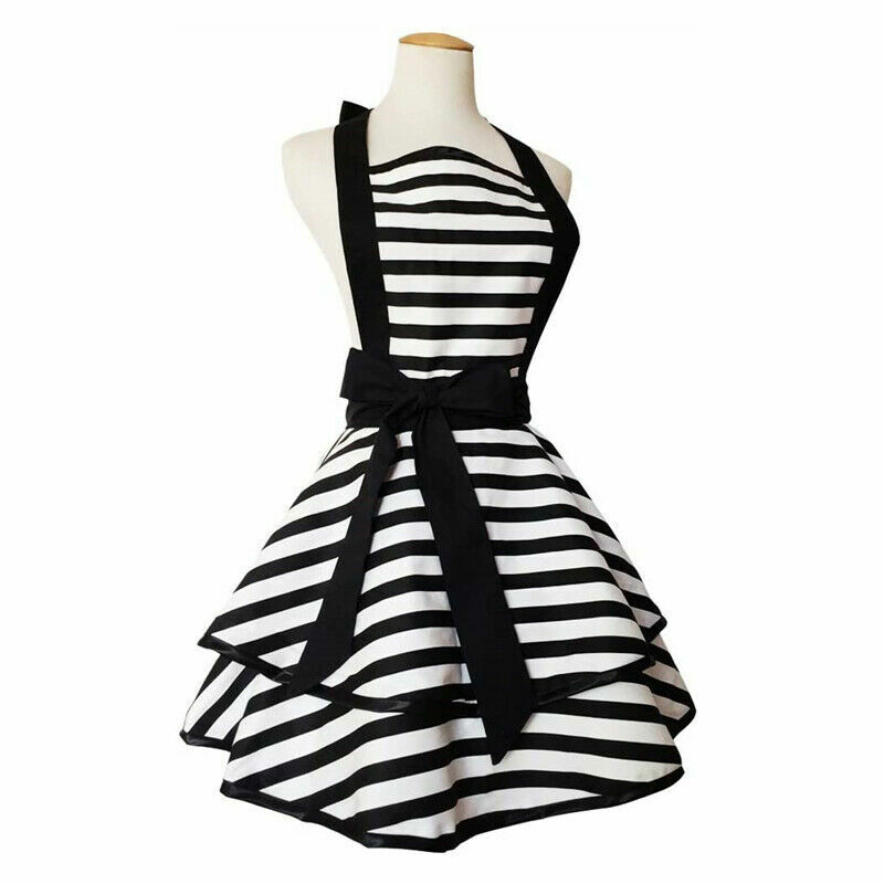 Woman Girls Adjustable Cotton Striped Apron Dress Vintage Cooking ...