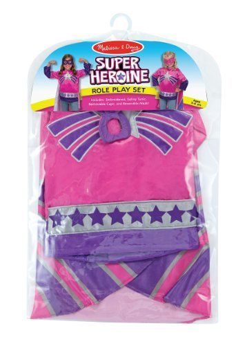 NEW Melissa & Doug Super Girl Heroine Role Play Hero Dress Up Costume 3 ...