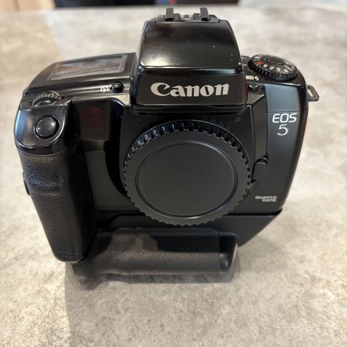 Canon EOS 5 Body SLR Film Camera with VG-10, used, with viewfinder fungus