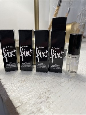 4 x MAC Fix Plus Fix+ Skin Refresher Finishing Mist Spray 0.17oz / 5mL ...
