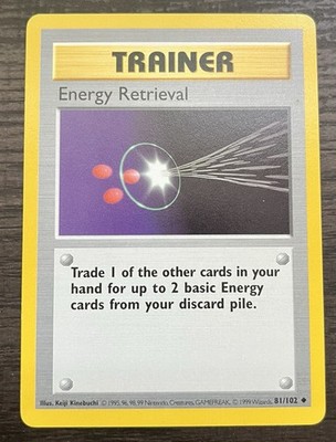 Energy Retrieval 081/102 Pokemon TCG WOTC Base Set (Shadowless) Regular ...